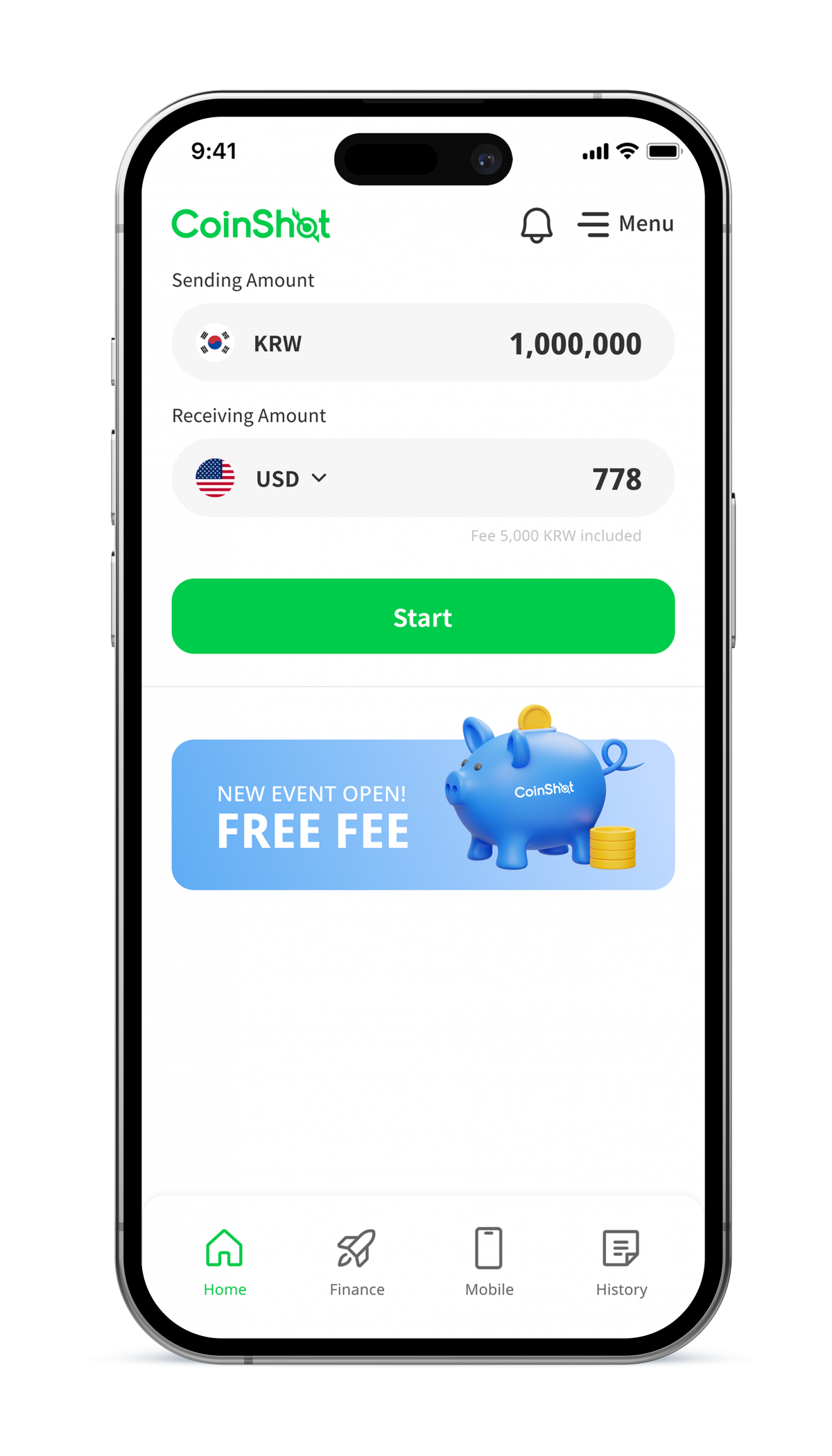 FinShot - 10분 안에 안전한 해외 송금! Coinshot APP 제공